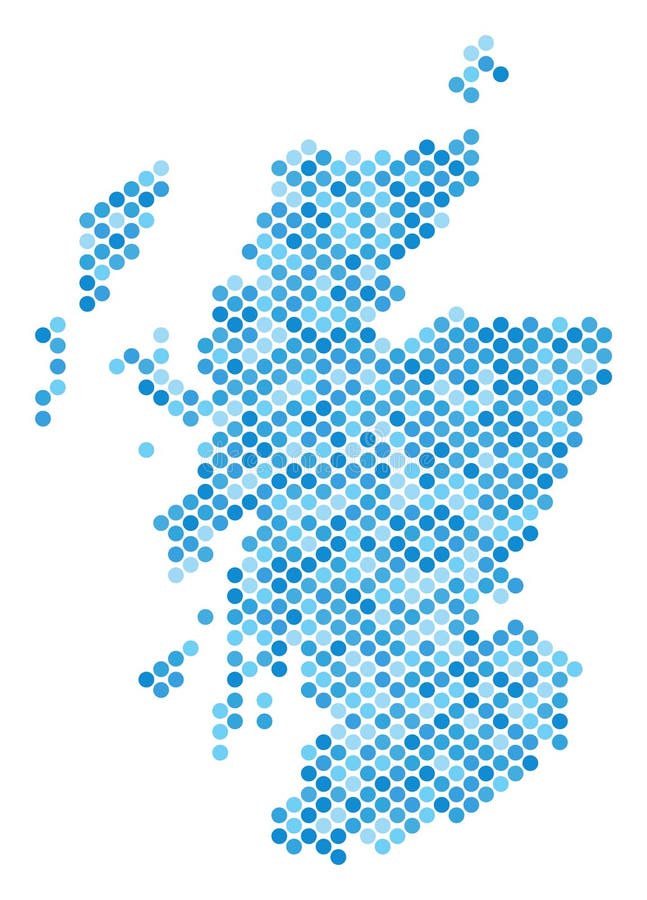 Blauer Dot Scotland Map vektor abbildung. Illustration von fleck ...