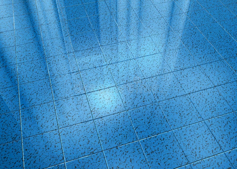 Mopp Und Blauer Boden Und Reflexion Stock Abbildung - Illustration von ...