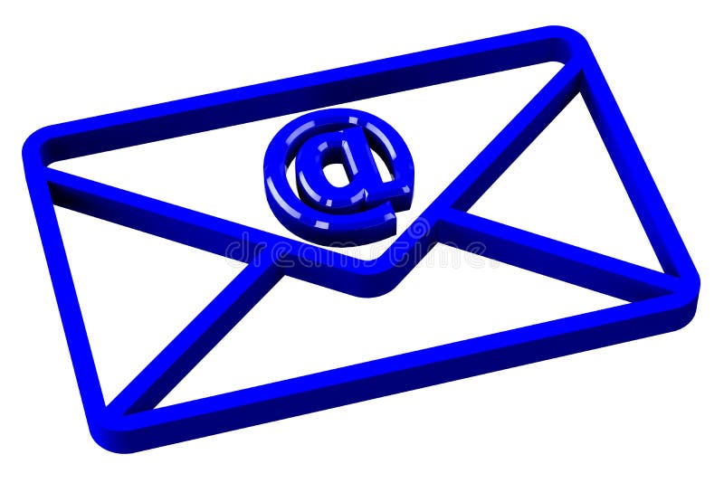 Blau@ E-Mail-Zeichen stock abbildung. Illustration von email - 28856612
