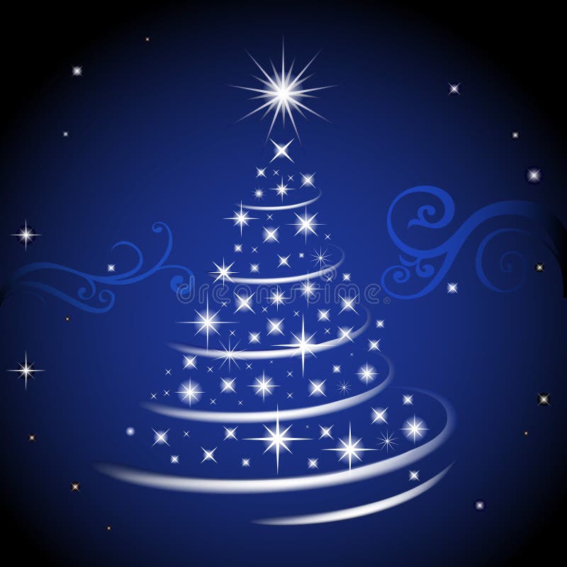 Blauer Weihnachtsbaum vektor abbildung. Illustration von jahreszeit ...