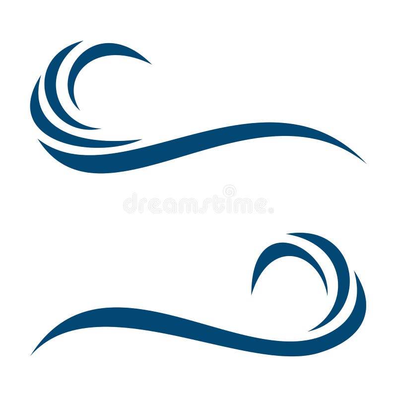 Blauer Wind Swoosh-Logo-Vorlagentext Vektor EPS 10 Vektor Abbildung ...