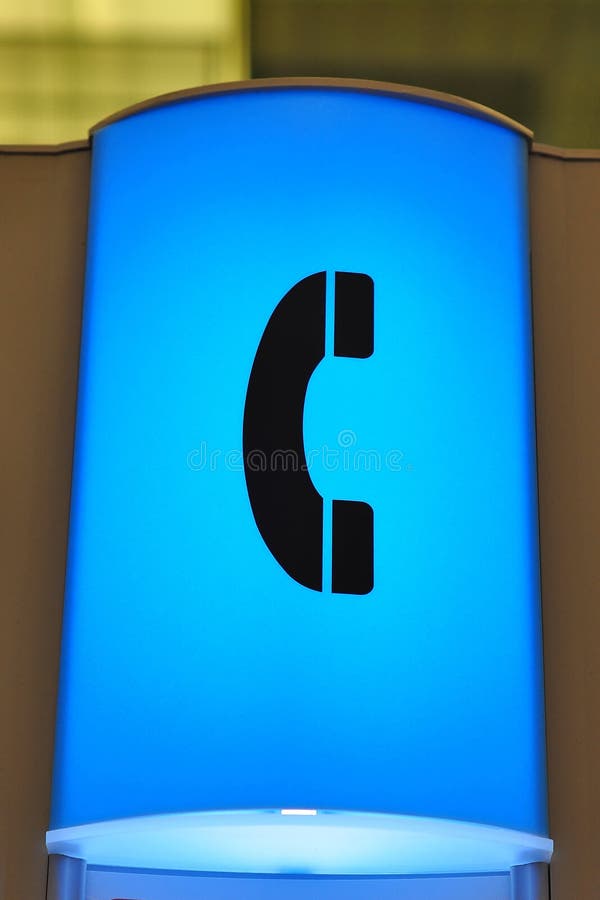 Blaues Telefonzeichen stockbild. Bild von zeichen, kommunikation - 7630361