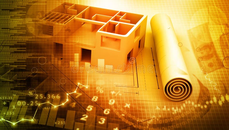 Blaupause Eines Architekturprojektes Stock Abbildung - Illustration von ...