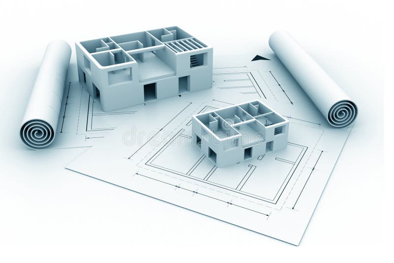 Blaupause Eines Architekturprojektes Stock Abbildung - Illustration von ...