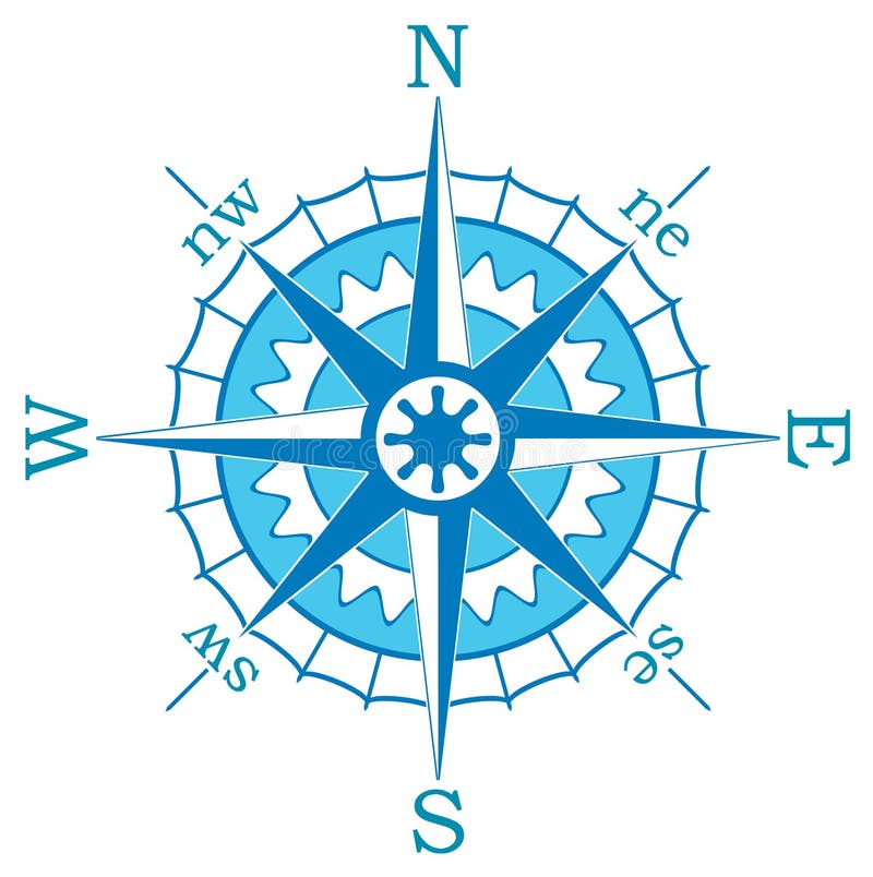 Blauw kompas vector illustratie. Illustration of cartografie - 14914545