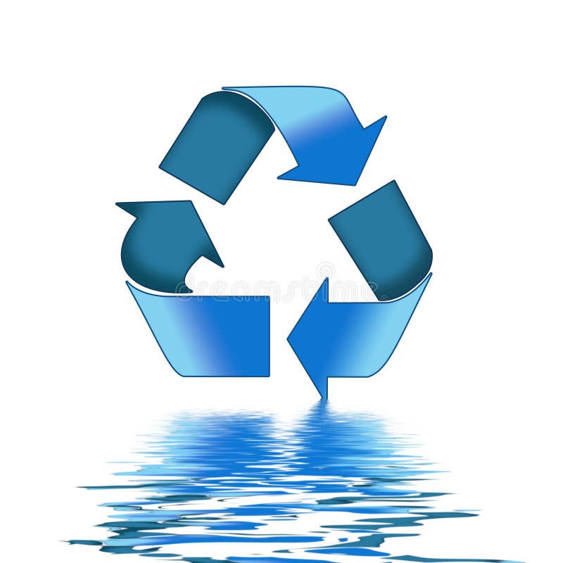 Blauw Recycle Symbool stock illustratie. Illustration of ozon - 7598047
