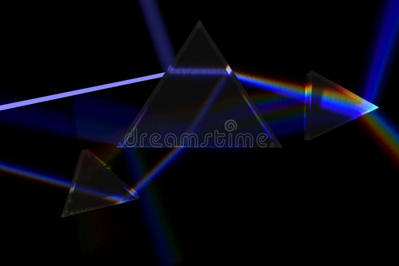 Blauw licht door prisma stock afbeelding. Image of laserstraal - 64371167