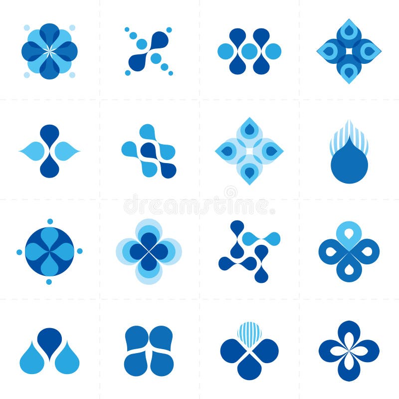 Reeks Van Ontwerpsjabloon Van Het Technologie De Abstracte Blauwe ...