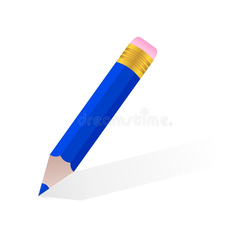 Blauw potlood vector illustratie. Illustration of scherp - 13460386