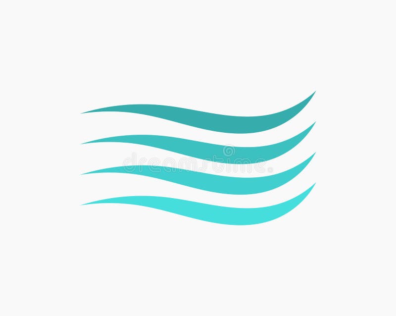 Blauw Symbool Voor De Zeegolf Vector Illustratie - Illustration of ...