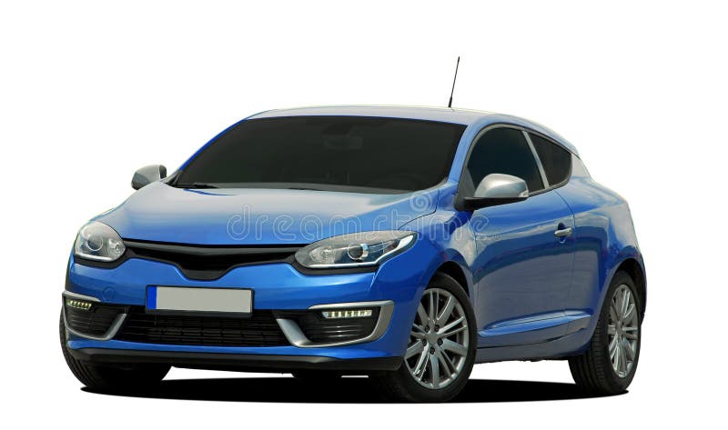 Blauw auto zijaanzicht stock foto. Image of aandrijving - 35529060