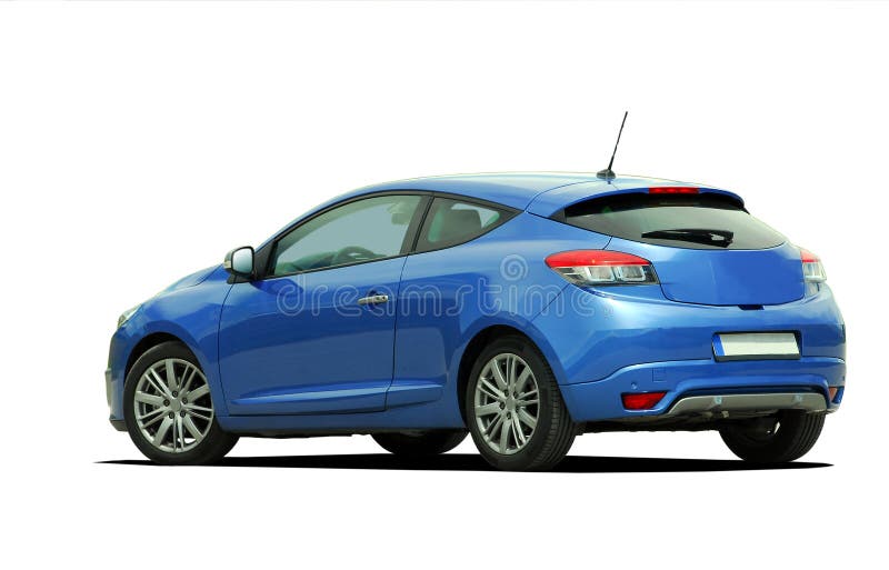 Blauw auto zijaanzicht stock foto. Image of aandrijving - 35529060