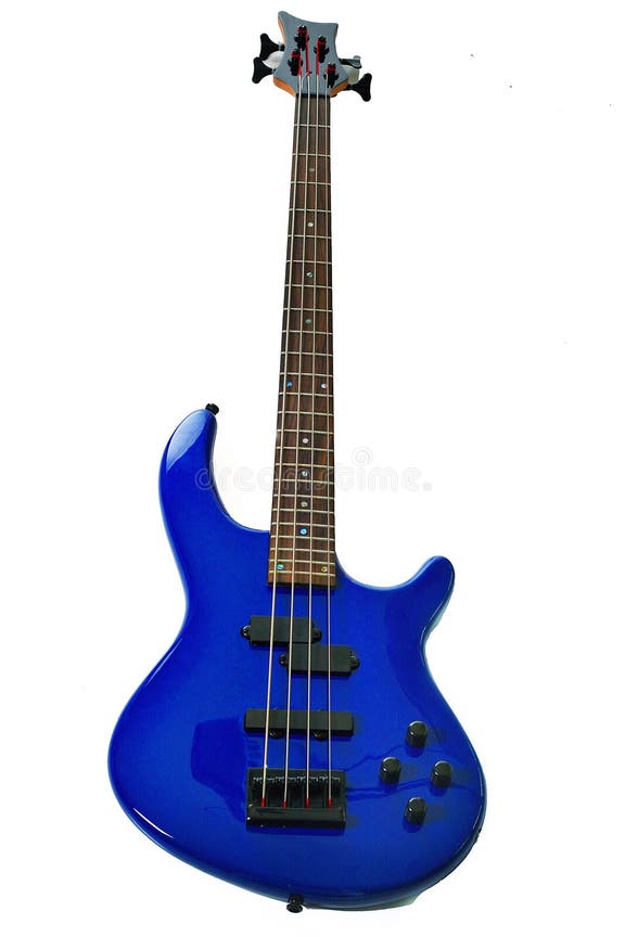 Blauwe basgitaar stock afbeelding. Image of gitaar, rood - 11597121
