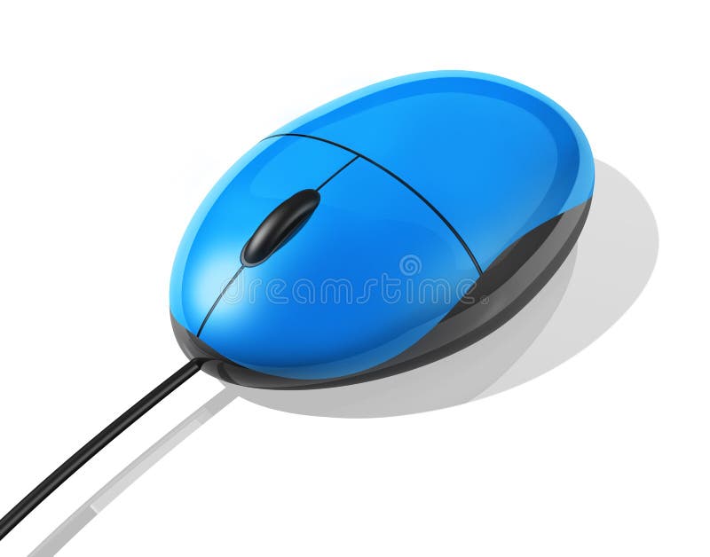 Blauwe computermuis stock illustratie. Illustration of klik - 21364273