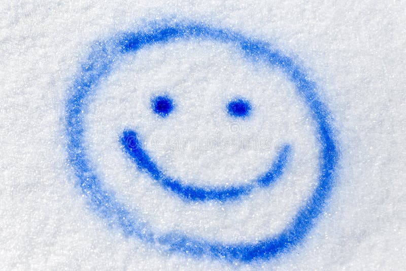 Blauwe smiley op de vloer stock afbeelding. Image of licht - 96708225