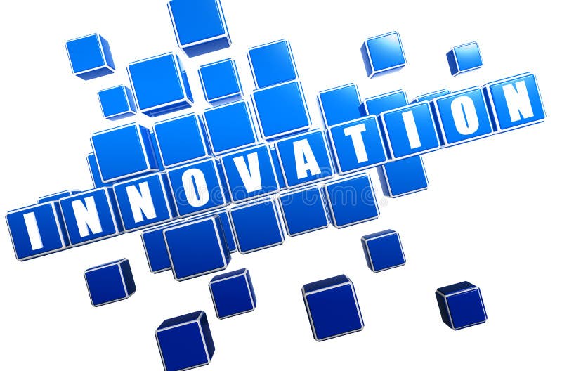 Blauwe Innovatie in Blokken Stock Illustratie - Illustration of ...