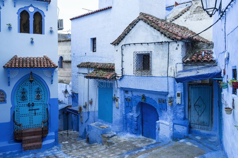 Blauwe Stad Van Chefchaouen in Marokko Stock Foto - Image of blauw ...