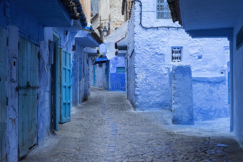 Blauwe Stad Van Chefchaouen in Marokko Stock Foto - Image of blauw ...