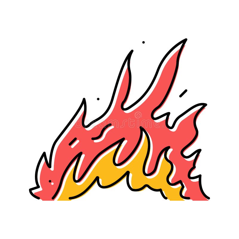 Blaze Fire Color Icon Vector Illustration Stock Vector - Illustration ...