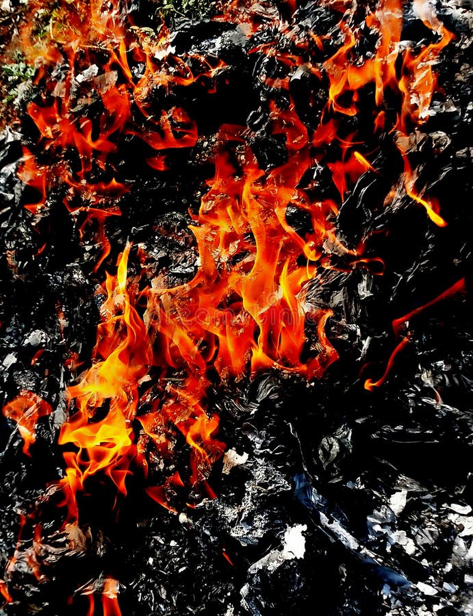 Fire and Flame Texture Background. Fire with Black Smoke and Dust Stock ...
