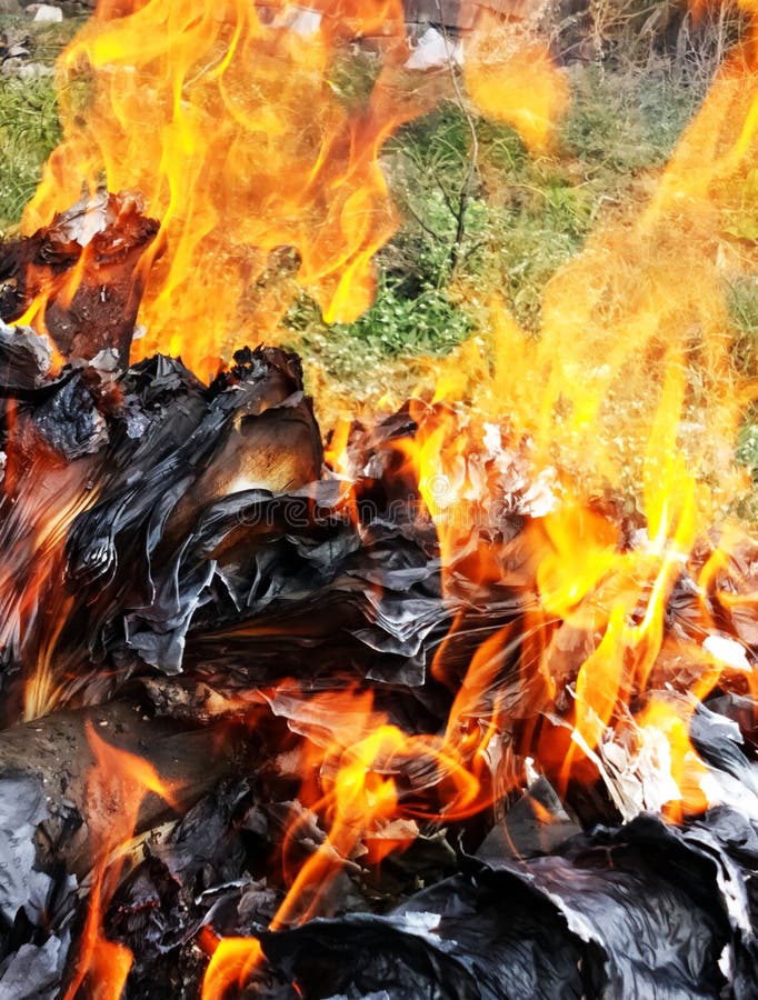 Fire and Flame Texture Background. Fire with Black Smoke and Dust Stock ...