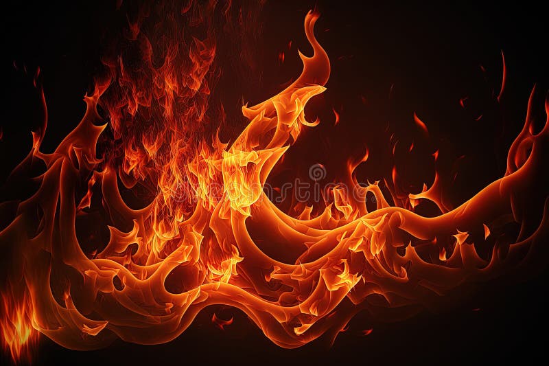 Blaze Fire Flame Texture Overlays on Isolated Black Background with Red ...
