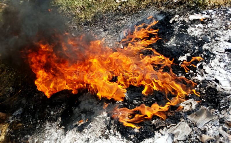 Blaze Fire and Flame Texture Background. Fire with Black Smoke Dust and ...