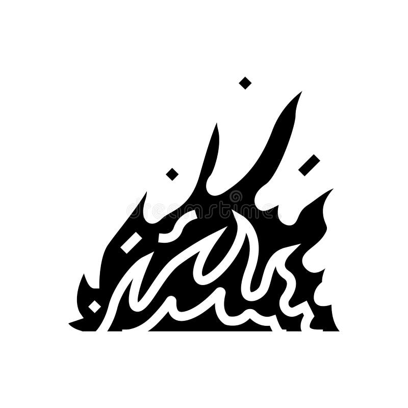 Blaze Fire Glyph Icon Vector Illustration Stock Illustration ...