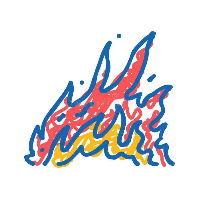 Blaze Fire Icon Doodle Illustration Stock Illustration - Illustration ...