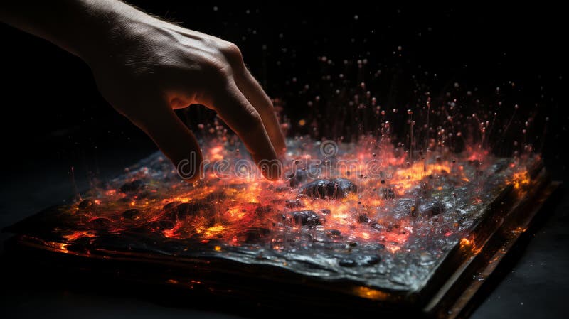The Hands on Fire Abstract Black Glitter Fire Effects and Fire ...