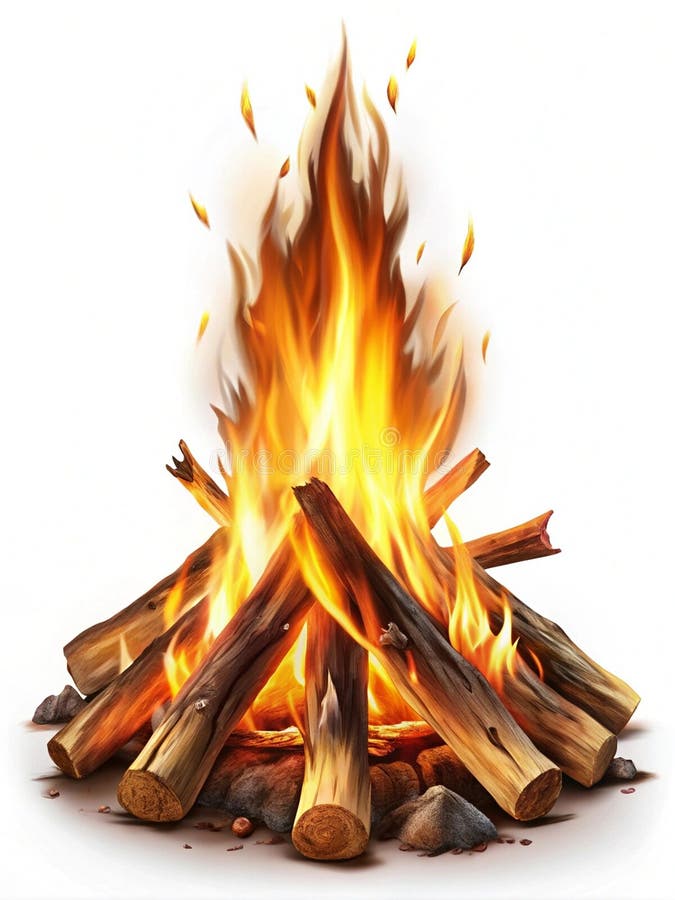 "Blazing Campfire: Warmth and Wilderness" Stock Illustration ...