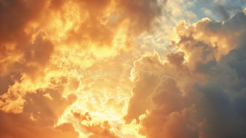 Blazing Clouds Backlit by the Sun Creating a Vibrant and Dynamic Scene ...