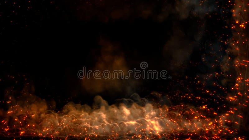 Blazing Clouds Frame Bg with Fire at Right and Bottom - Abstract 3D ...