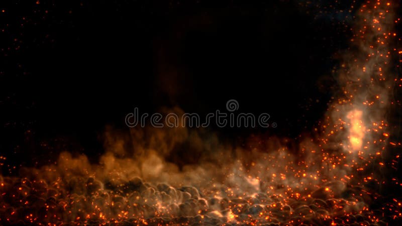 Blazing Clouds Frame for Content Bg with Fire at Right and Bottom ...