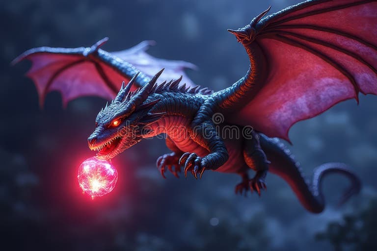 Blazing Dragon Ruby - Exquisite Gemstone Enhanced by Flame Stock Illustration - Illustration of ...