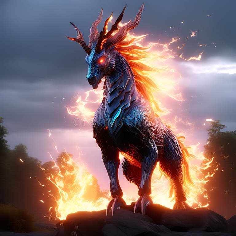 Blazing Enigma: an 8K Unity Rendering of a Fire Mythical Creature ...