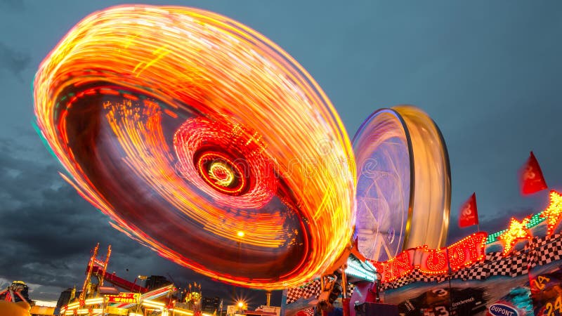 Blazing Ferris Wheel at a Lively Carnival Stock Illustration ...