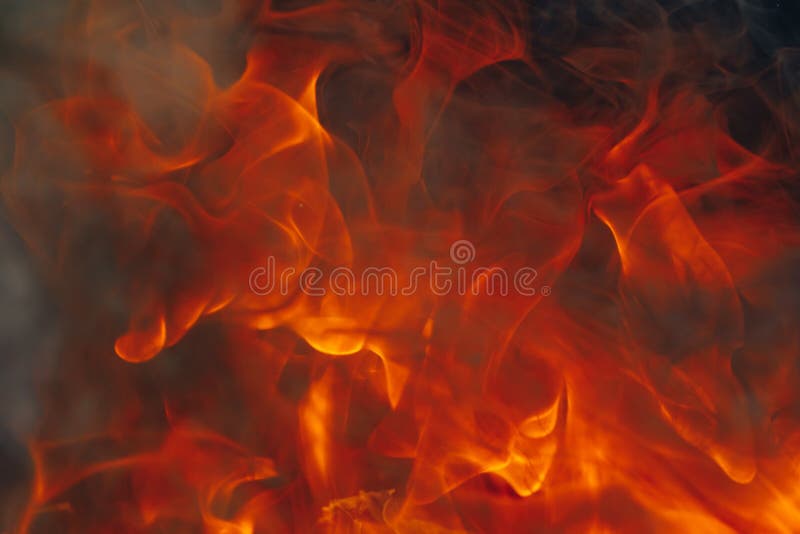 Blazing Fire Background with Tongues of Flame Stock Photo - Image of ...