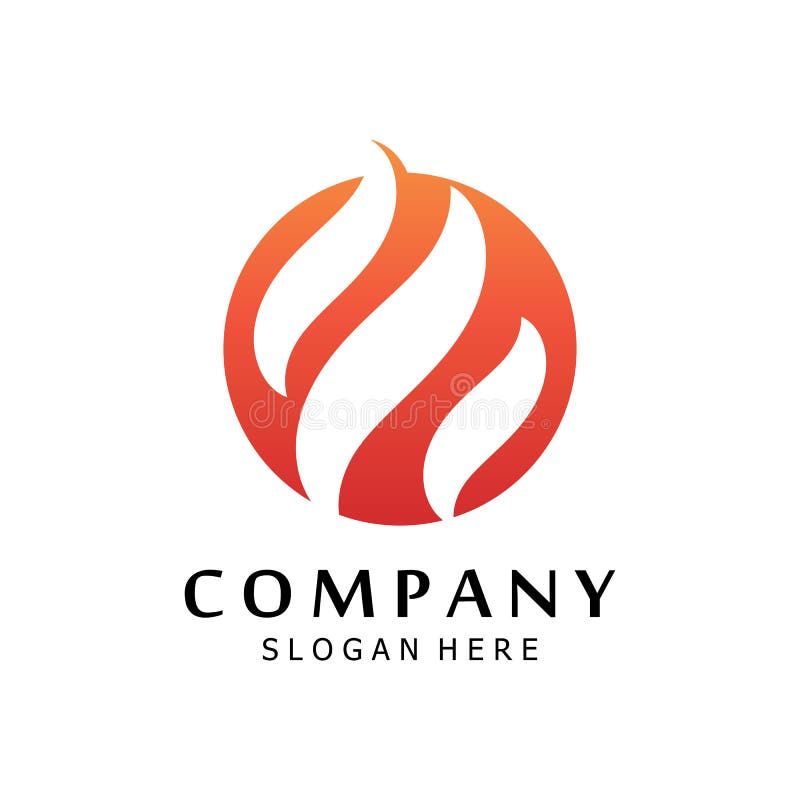 Blazing Fire, Embers, Fireball Logo and Symbol Vector Image. with ...