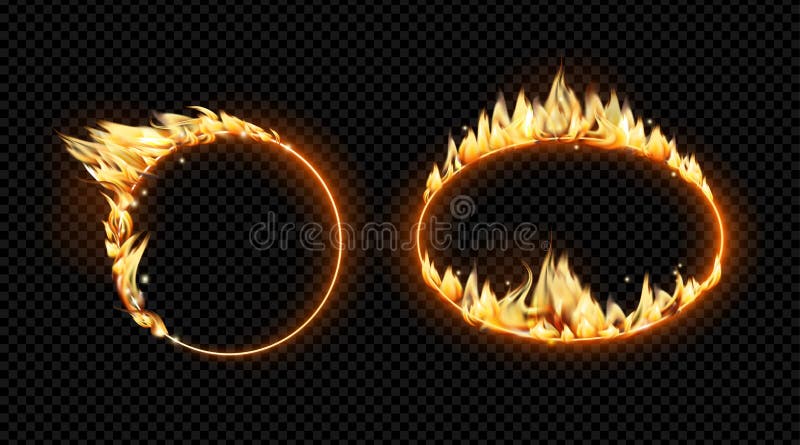 Blazing Fire Frame, Realistic Borders Stock Vector - Illustration of ...