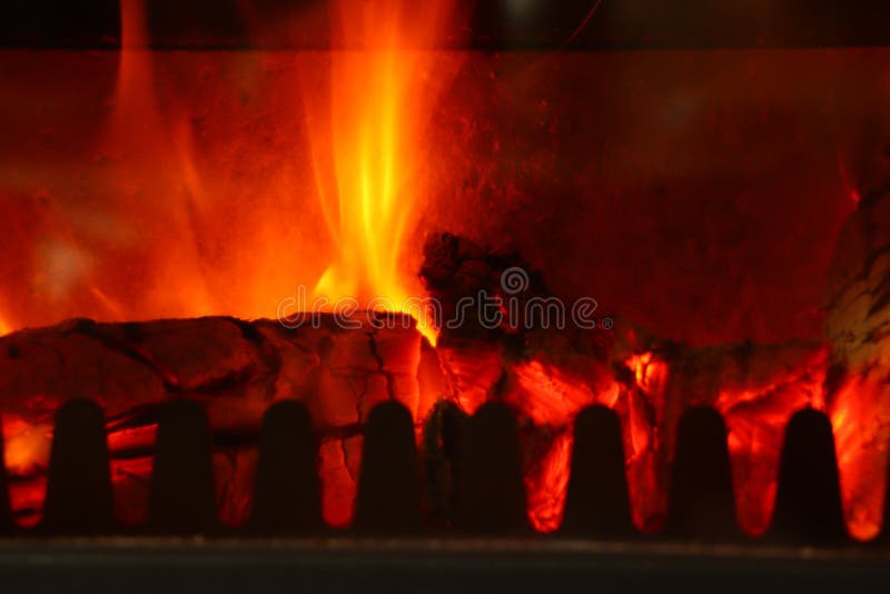 Blazing Fire Place on a Cold Evening Stock Photo - Image of cinders ...