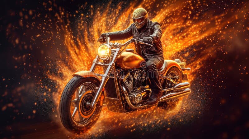 Blazing Fire Ride Artwork stock illustration. Illustration of ...
