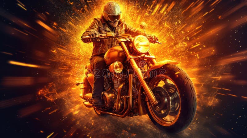 Blazing Fire Ride Artwork stock illustration. Illustration of tools ...