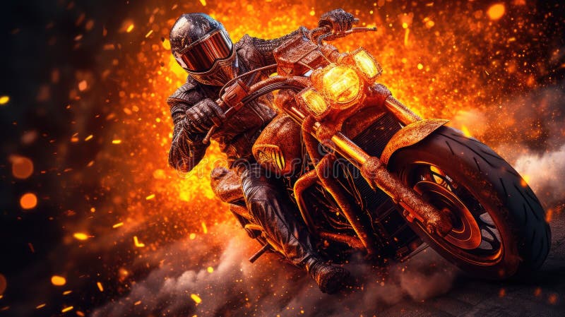Blazing Fire Ride Artwork stock illustration. Illustration of ride ...