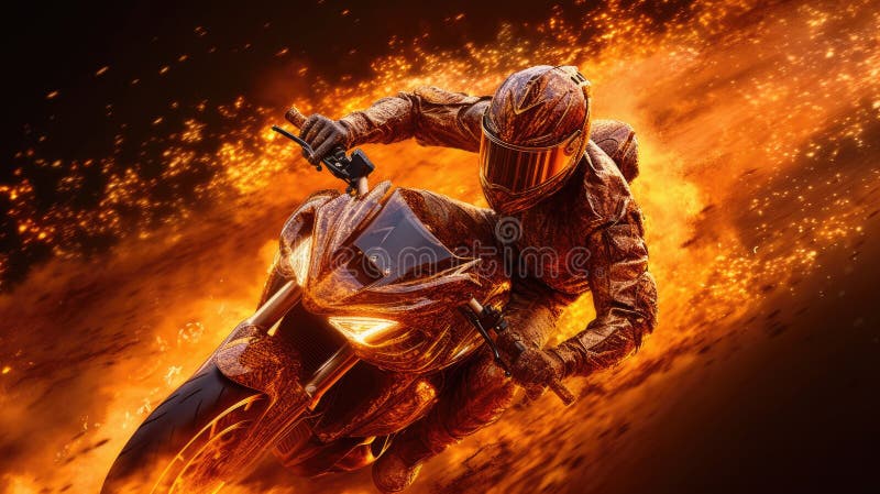 Blazing Fire Ride Artwork stock illustration. Illustration of life ...