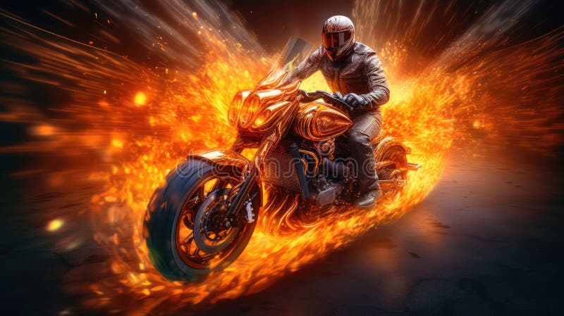 Blazing Fire Ride Artwork stock illustration. Illustration of love ...