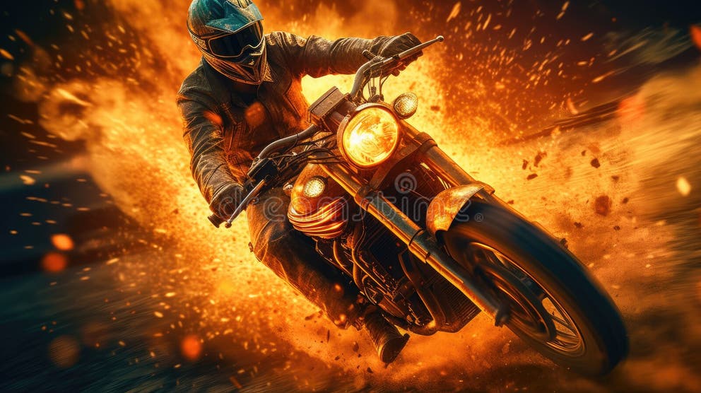 Blazing Fire Ride Artwork stock illustration. Illustration of brings ...