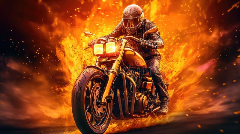 Blazing Fire Ride Artwork stock illustration. Illustration of feel ...
