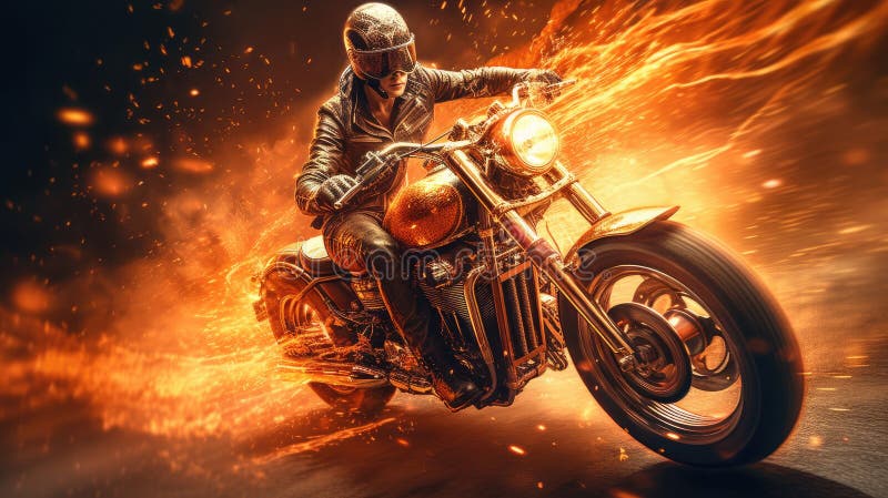 Blazing Fire Ride Artwork stock illustration. Illustration of artwork ...