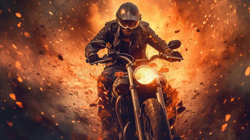 Blazing Fire Ride Artwork stock illustration. Illustration of stunning ...